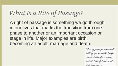 Rites Of Passage By Shae Demarce On Prezi