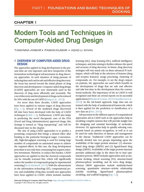 Chapter 1 Modern Tools And Techniques In 2021 Molecular Docking For Comput Pdf Docking