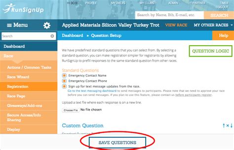 floating save button on custom question setup runsignup blog