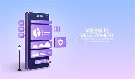 Mobile Application And Web Development Concept Coding And Programming