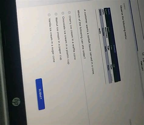 2204 Observe The Following Menu A Customer StudyX
