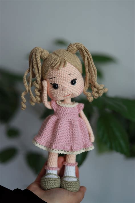 Crochet English Pdf Pattern Nisha Doll Amigurumi Handmade Toy Making