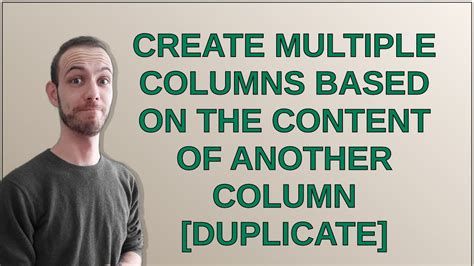 Create Multiple Columns Based On The Content Of Another Column Youtube