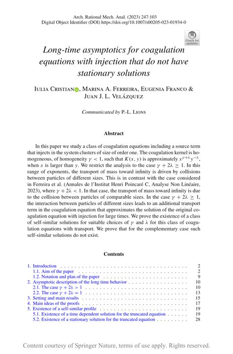 Pdf Long Time Asymptotics For Coagulation Equations With Injection That Do Not Have Stationary
