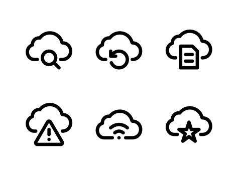 Simple Set Of Cloud Computing Related Vector Line Icons Contains Icons As Search Refresh