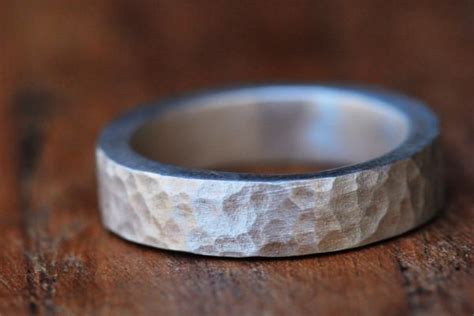 Cobblestone Hammered Silver Band Wedding Band Amanda K Lockrow