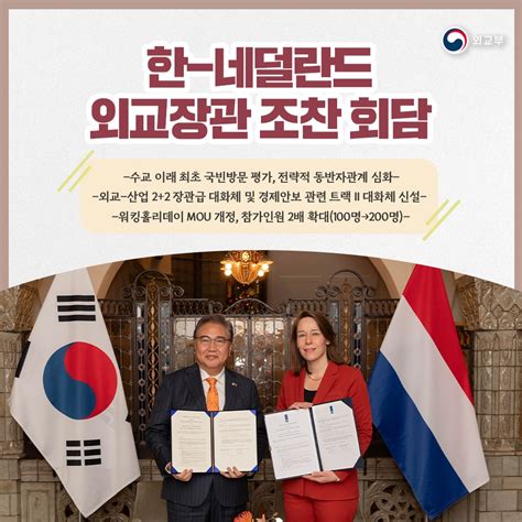대한민국 외교부 윤석열 대통령의 네덜란드 국빈방문을 수행한 박진 외교부 장관은 12월 13일수