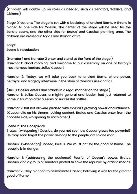 Julius Caesar Class Assembly Script By Teachingcouple Tpt