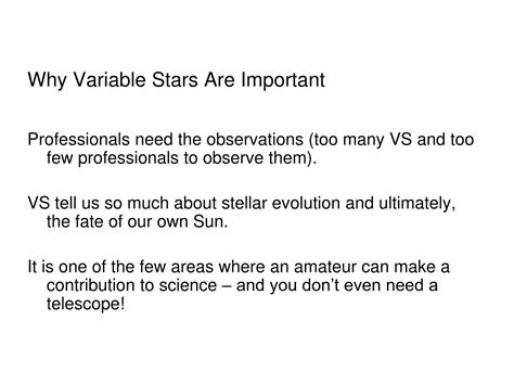 Ppt Exploring Variable Stars Workshop Insights And Observing