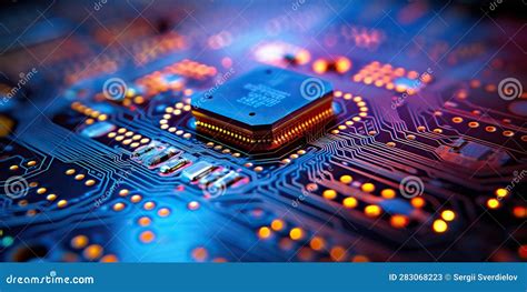 An Intricate Microelectronic Motherboard Processor Background