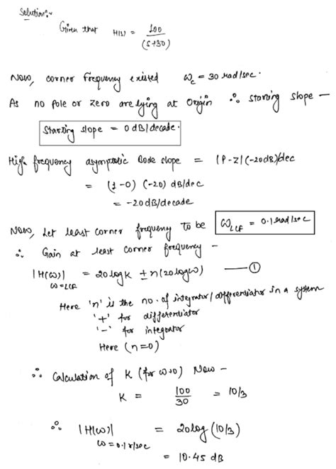 Draw The Bode Diagram For The Following Transfer Function · Draw The