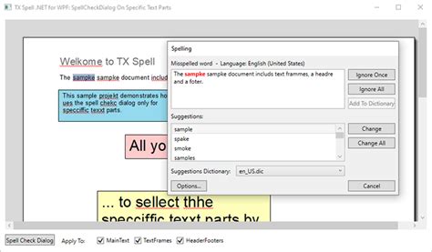TX Text Control Using A Customizable SpellCheckDialog With Different