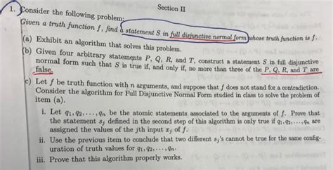 Solved Section Ii 1 Consider The Following Problem Given A