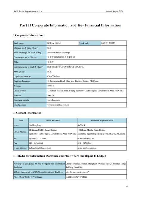 京东方科技集团股份有限公司2020年年度报告（英文版）pdf 先导研报