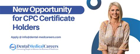 New Opportunity For Cpc Certificate Holders Dental Medical Careers