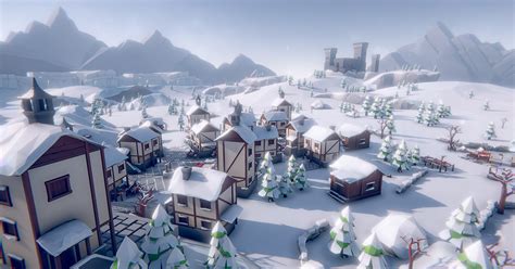 Lowpoly Style Winter Environment 3d Landscapes Unity Asset Store