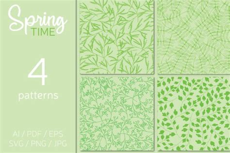 Green Botany Seamless Patterns Graphic By Cozyshop · Creative Fabrica