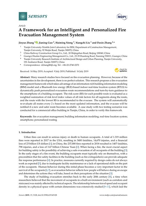 Pdf A Framework For An Intelligent And Personalized Fire Evacuation