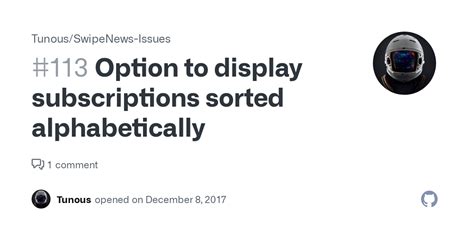 Option To Display Subscriptions Sorted Alphabetically · Issue 113