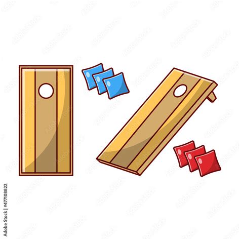 Download Cornhole Game Flat Vector Illustration Icon On White