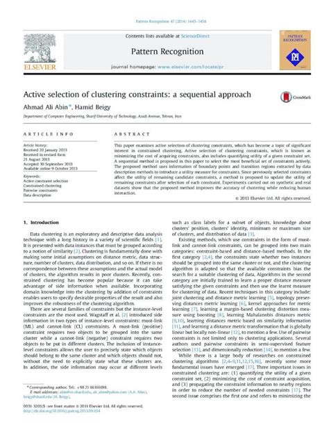 Pdf Active Selection Of Clustering Constraints A Sequential