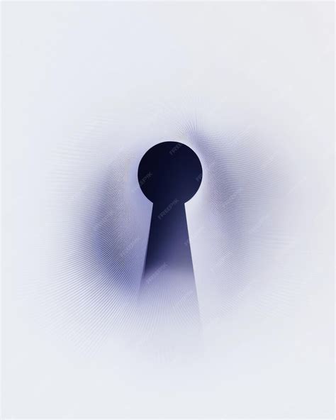 Minimalist Illustration Of A Keyhole Revealing Hidden Digital Elements In A Modern Design