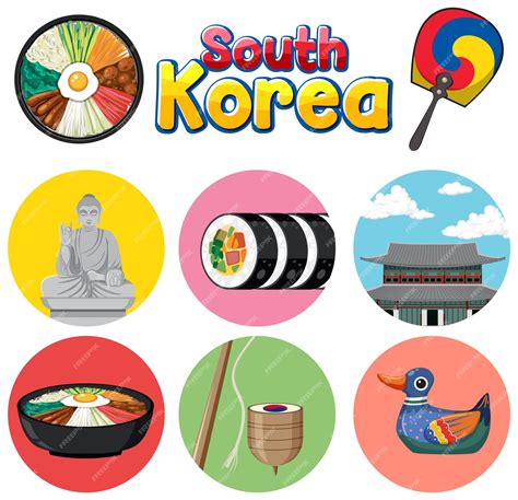 한국 요소 국가 전통 기호 무료 벡터