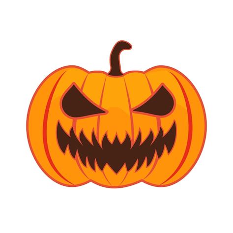 Calabaza Miedo Halloween Etiqueta Engomada Aislada Celebración Horror