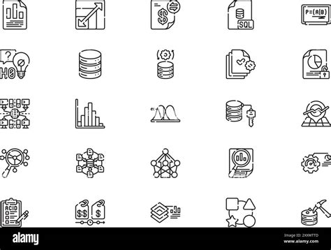 Analytics Icons Collection Is A Vector Illustration With Editable Stroke Stock Vector Image