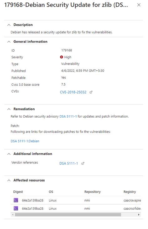 PodIdentity NMI Version Pod Detected With Debian Security Update For Zlib DSA
