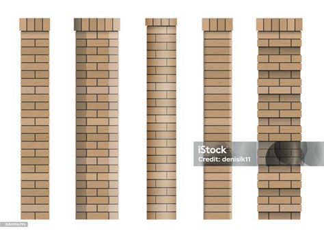 Ilustración De Conjunto De Texturas De Columnas Clásicas De Ladrillo Y