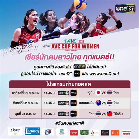 ถ่ายทอดสด วอลเลย์บอลหญิง Avc Cup 2022 ทีมชาติไทย พบ ไชนีส ไทเป ดูสด