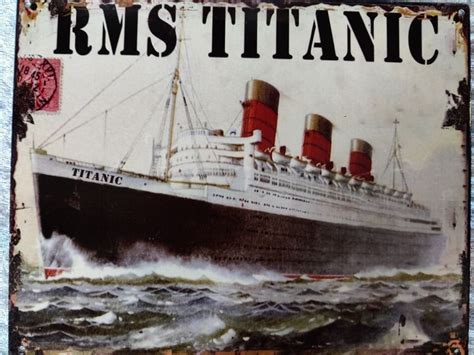 Metalen Wandplaat Met Afbeelding Van De Rms Titanic Rms Titanic Titanic Rms