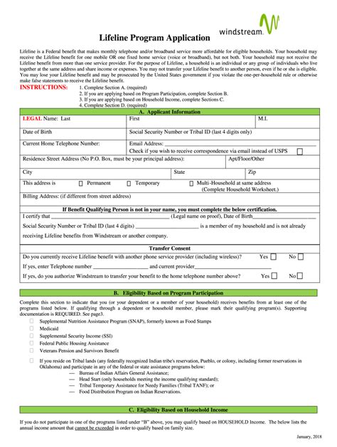 Windstream Lifeline Application Form Fill Out And Sign Online Dochub