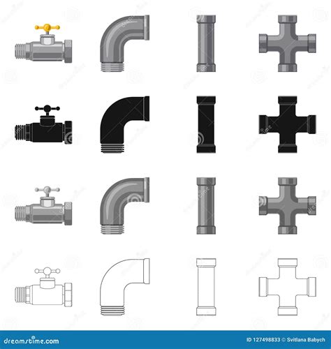 Illustration De Vecteur De Signe De Tuyau Et De Tube Collection De