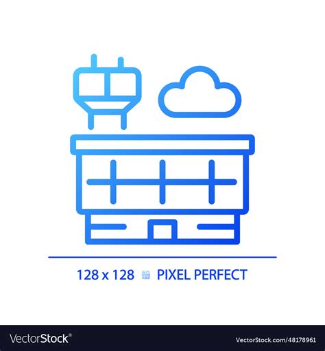 2d Blue Gradient Thin Line Building Icon Vector Image