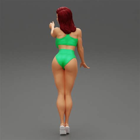 3d Printable Sexy Brunette Woman Posing And Opening Window Stl By