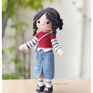 Crochet Doll Pattern Ruby Doll Amigurumi Doll Pattern PDF In English French German Spanish