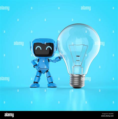 Creativity Concept With 3d Rendering Personal Assistant Robot Hold