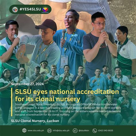 Slsu Eyes National Accreditation For Its Clonal Nursery Southern