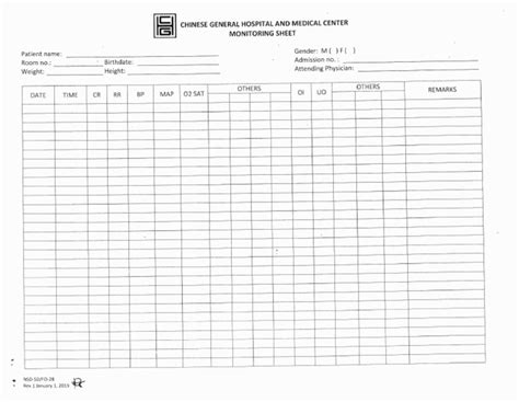 Cgh Monitoring Sheet Pdf