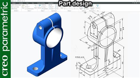 Creo Parametric Basic Part Modeling Practice 5 Tutorial For Beginners