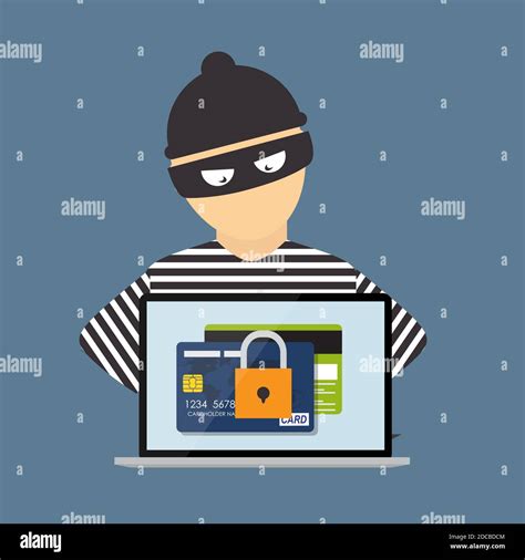 criminal hacker concept of fraud cyber crime illustration stock