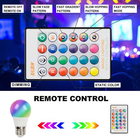 6 PCS 16 Color Changing Light Bulb Remote Control Dimmable RGB LED