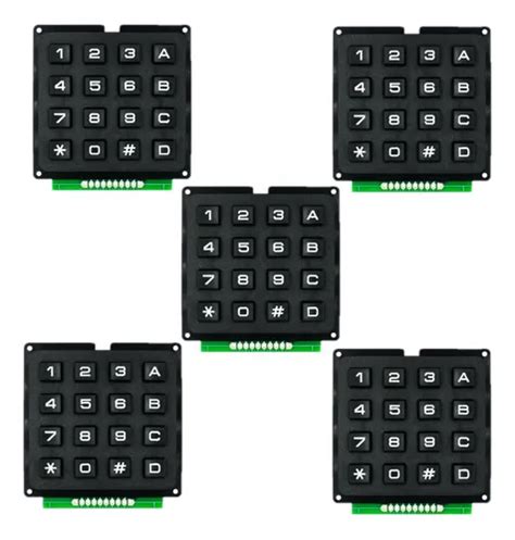 5pzas Teclado Matricial Keypad 4x4 Uso Rudo Robótica Arduino Mebuscar México