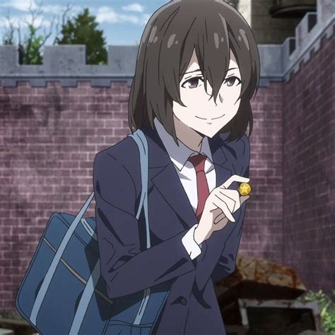 Gleipnir Series Uniform 1girl Black Hair Blue Jacket Brown Eyes