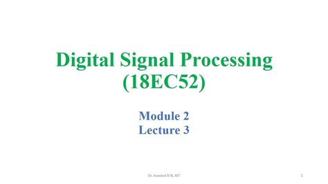 DSP Module2 3 18EC52 FFT Introduction Computational Complexity