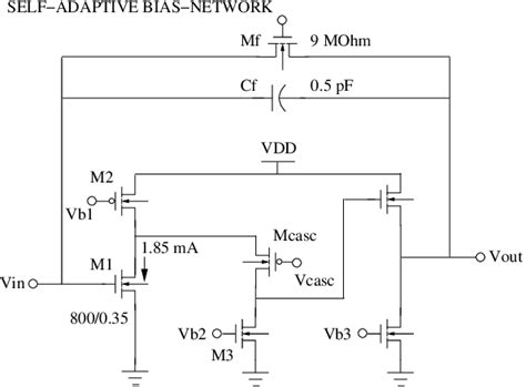 Block Diagram Of The Preamplifier Folded Cascode Cmos Circuitry