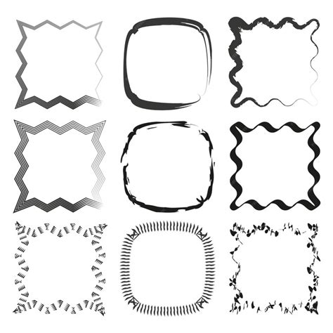 Premium Vector Abstract Frame Collection Various Border Styles Black