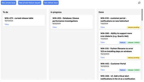 Feature Request And Issue Dashboard